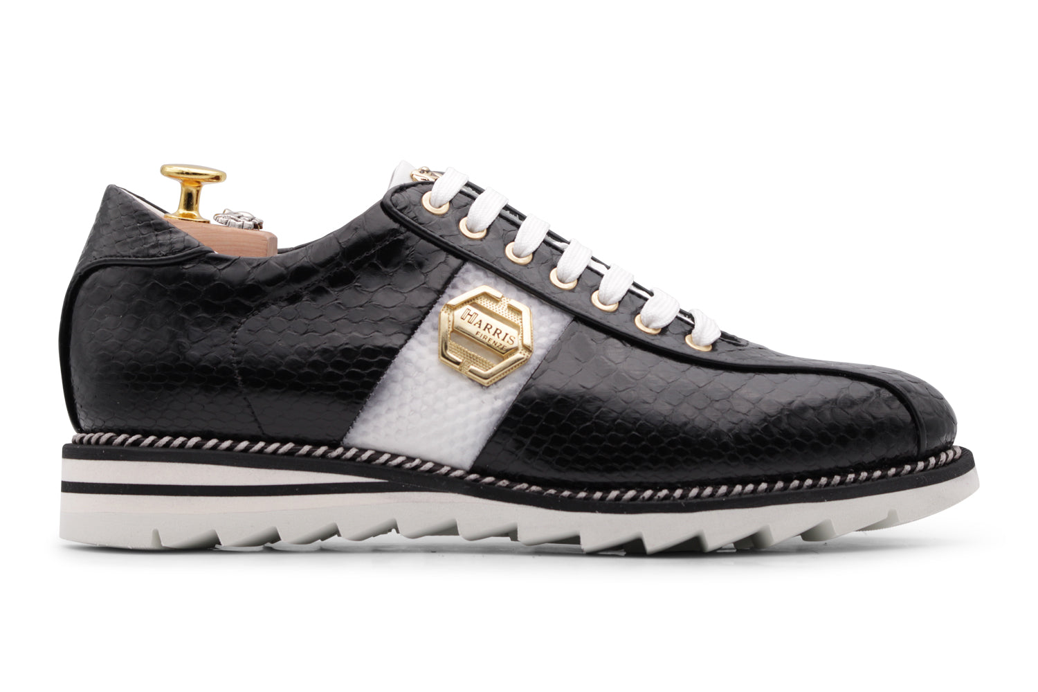 Black python leather sneakers – Harris Shoes 1913